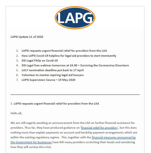 Latest LAPG Member Update (11 of 2020) - LAPG